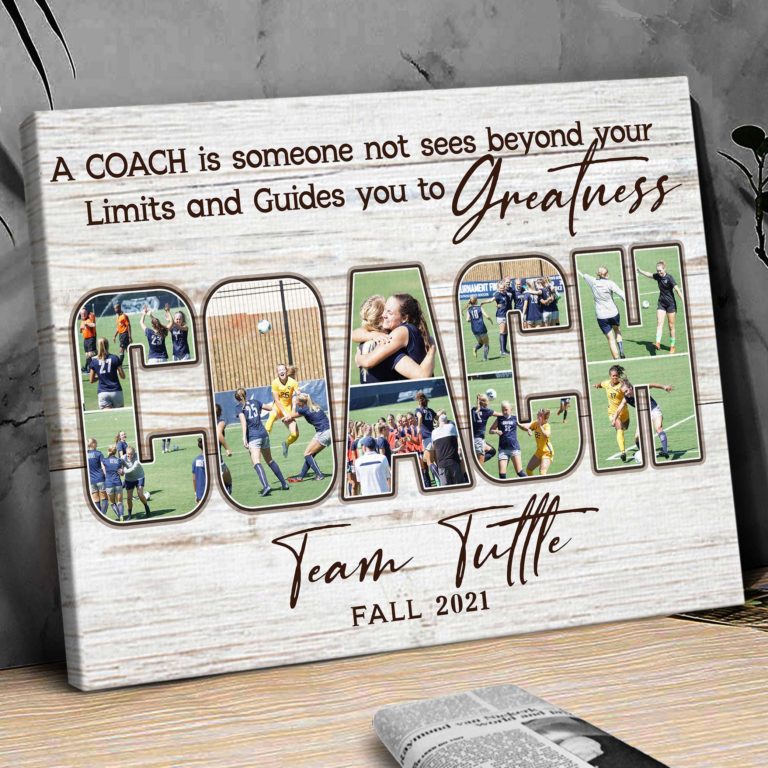 Personalized Coach Gift Picture Collage, Photo Gift For Soccer Coach ...