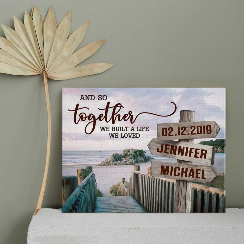 Personalized Road Sign Canvas With Names, Wedding Gift For Couple Frame ...