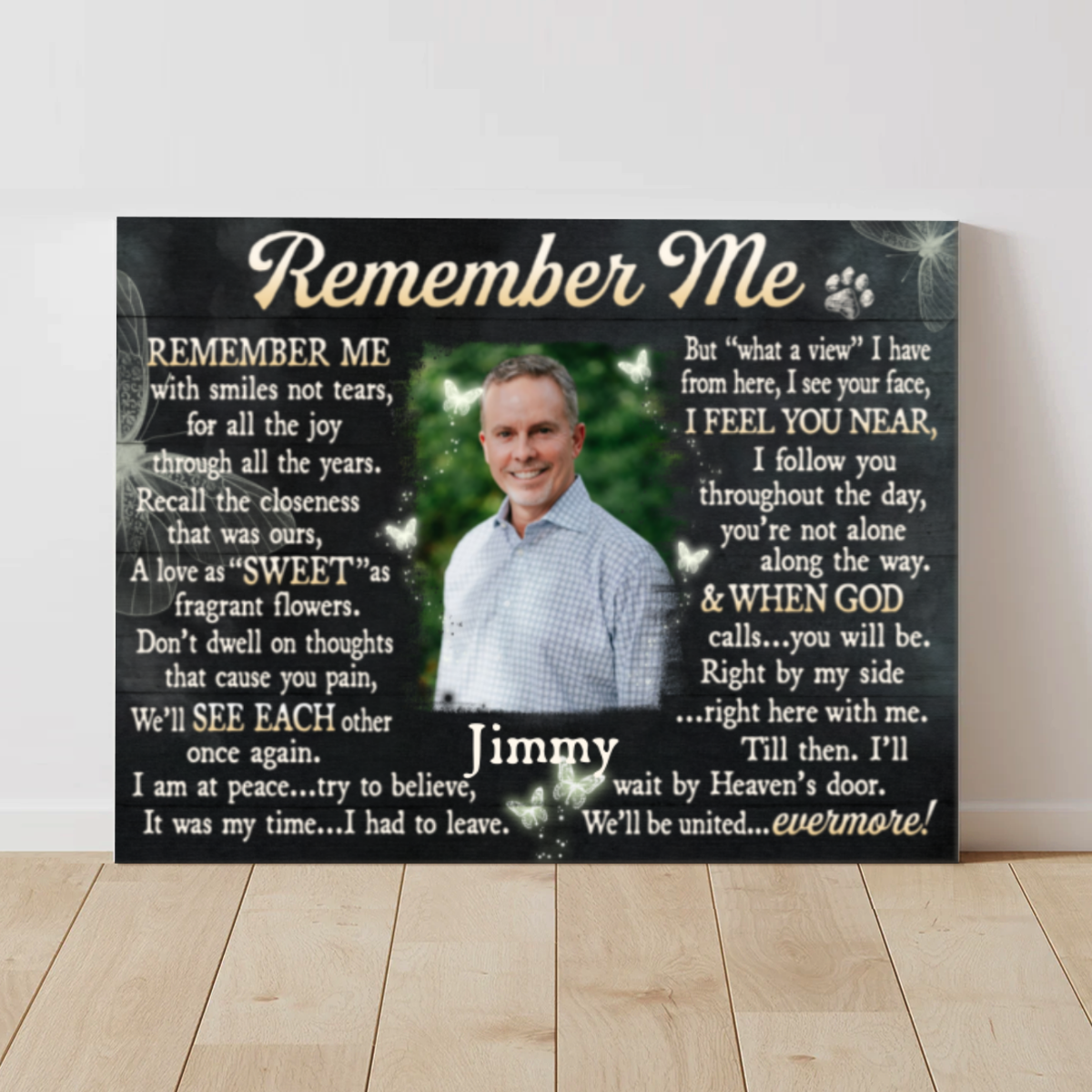Unique Personalized Memorial Gifts, Custom Memorial Canvas With Picture ...