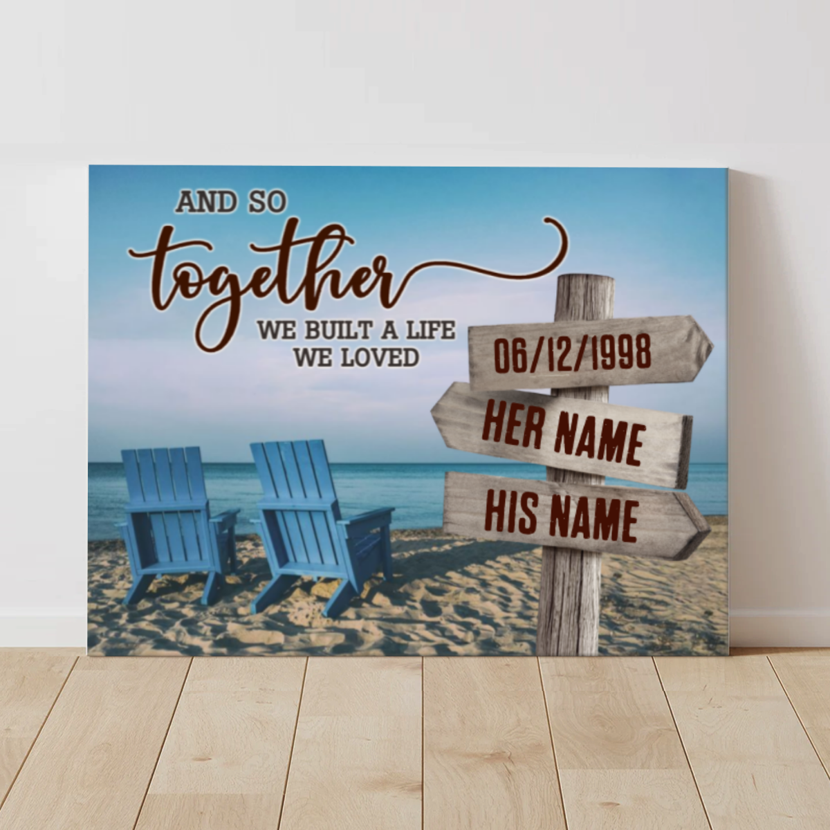 Personalized Couple Name Street Sign, Custom Couple Name On Canvas ...