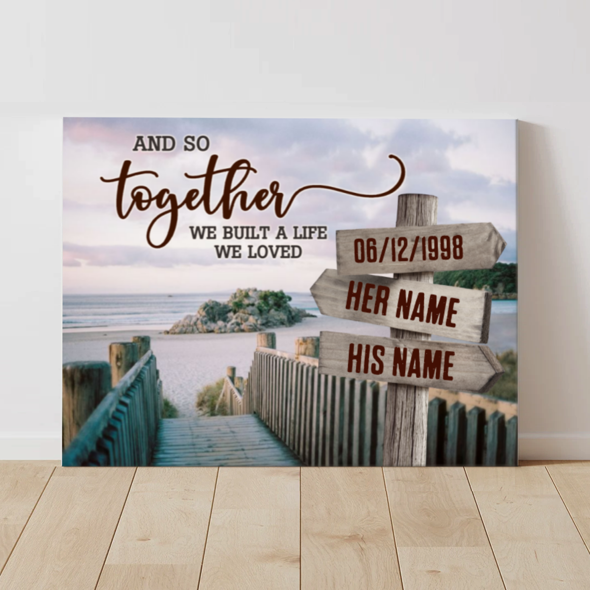 Personalized Gift For Married Couple, Custom Name Street Sign Canvas ...