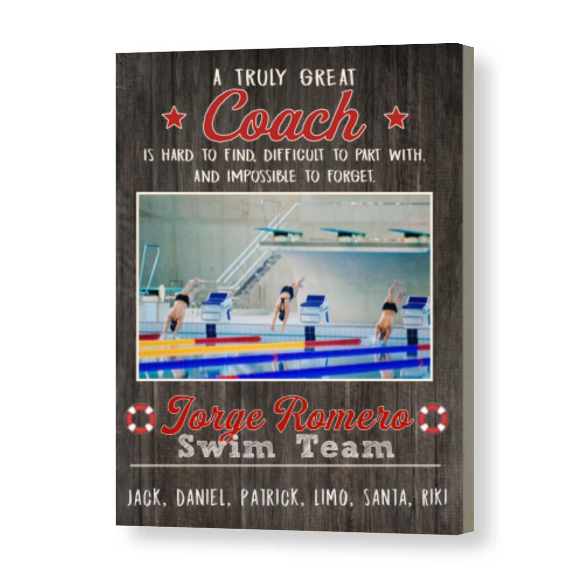 Custom Swim Coach Photo Gift, Swim Coach Retirement Gift Print ...
