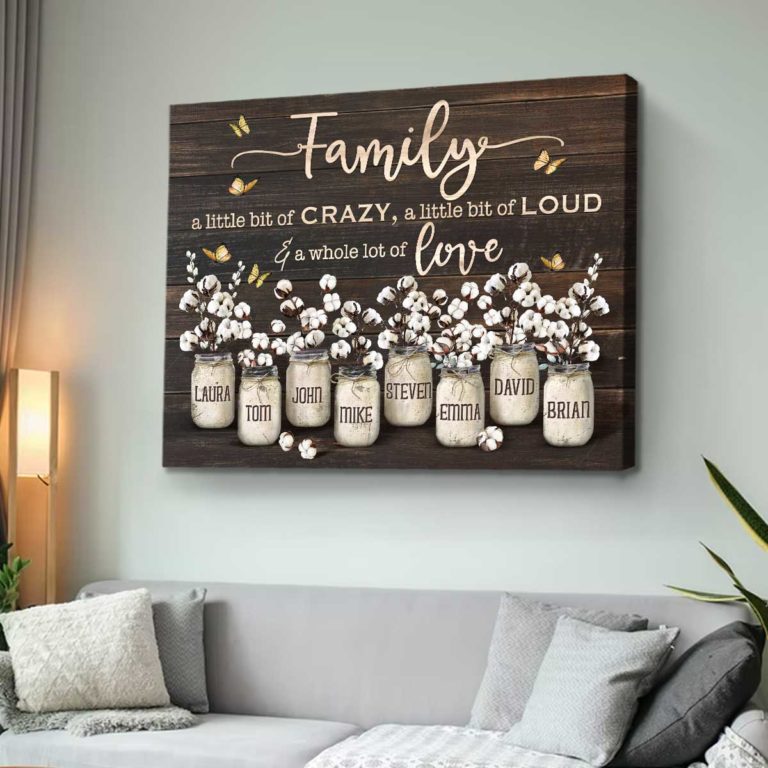 Personalized Family Wall Art With Names, Rustic Farmhouse Wall Decor ...