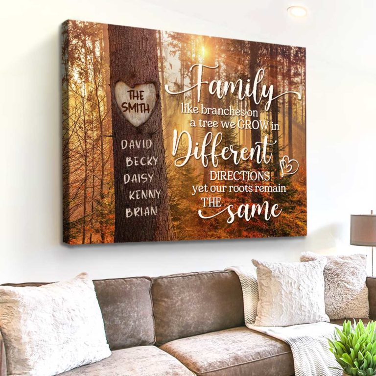 Autumn Forest Multi-Names Custom Family Name Sign, One Gift Whole ...