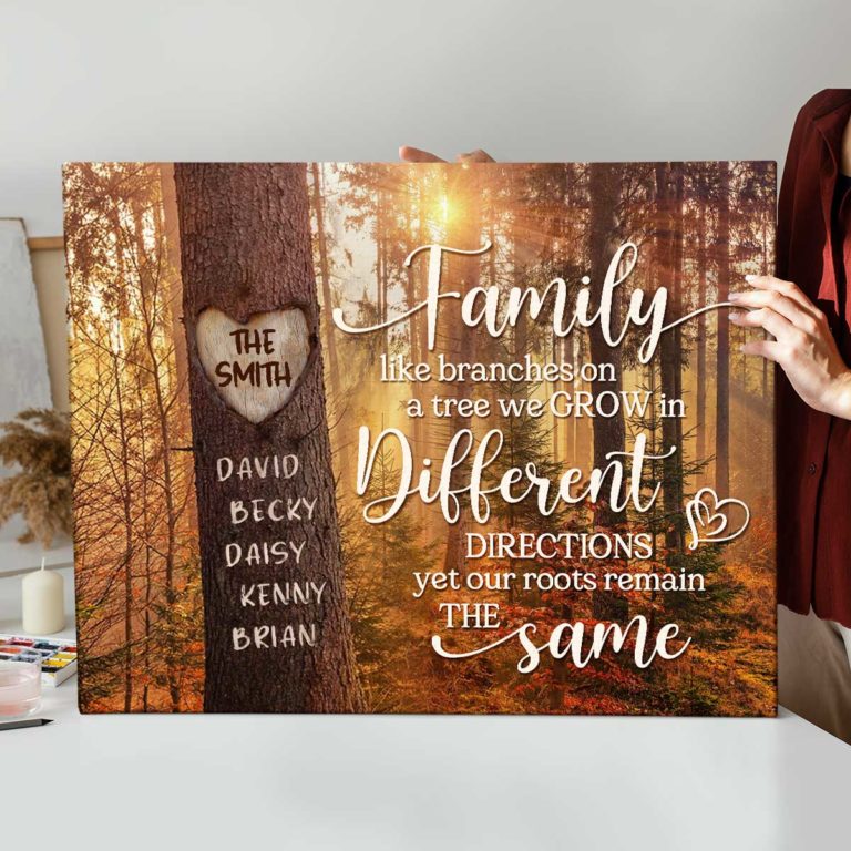 Autumn Forest Multi-Names Custom Family Name Sign, One Gift Whole ...