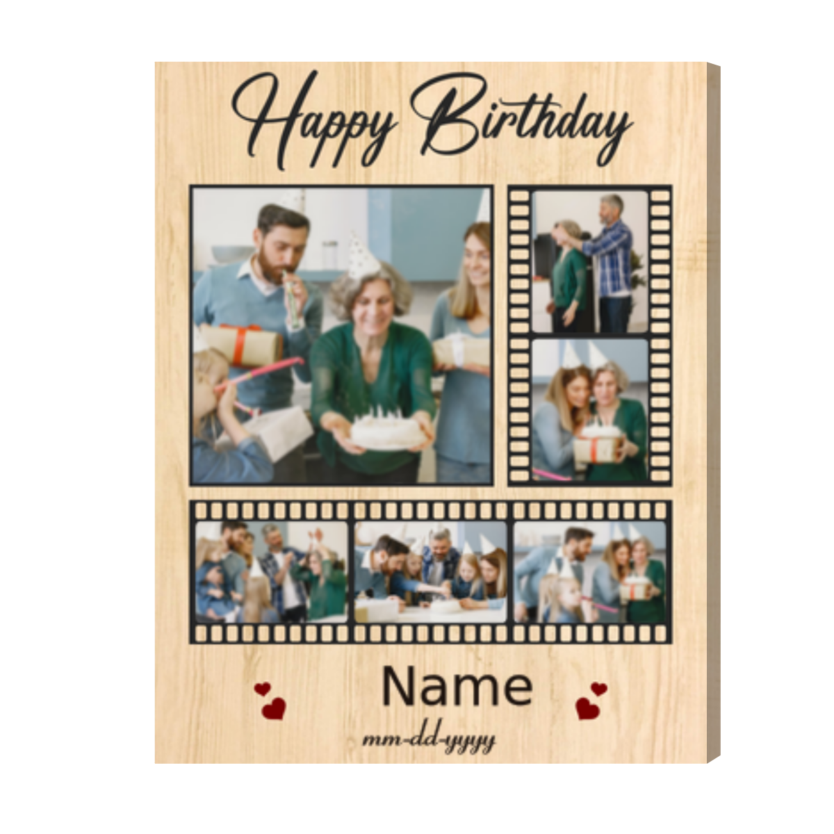 Personalized Birthday Gift Photo Collage Canvas, Birthday Gift For Her