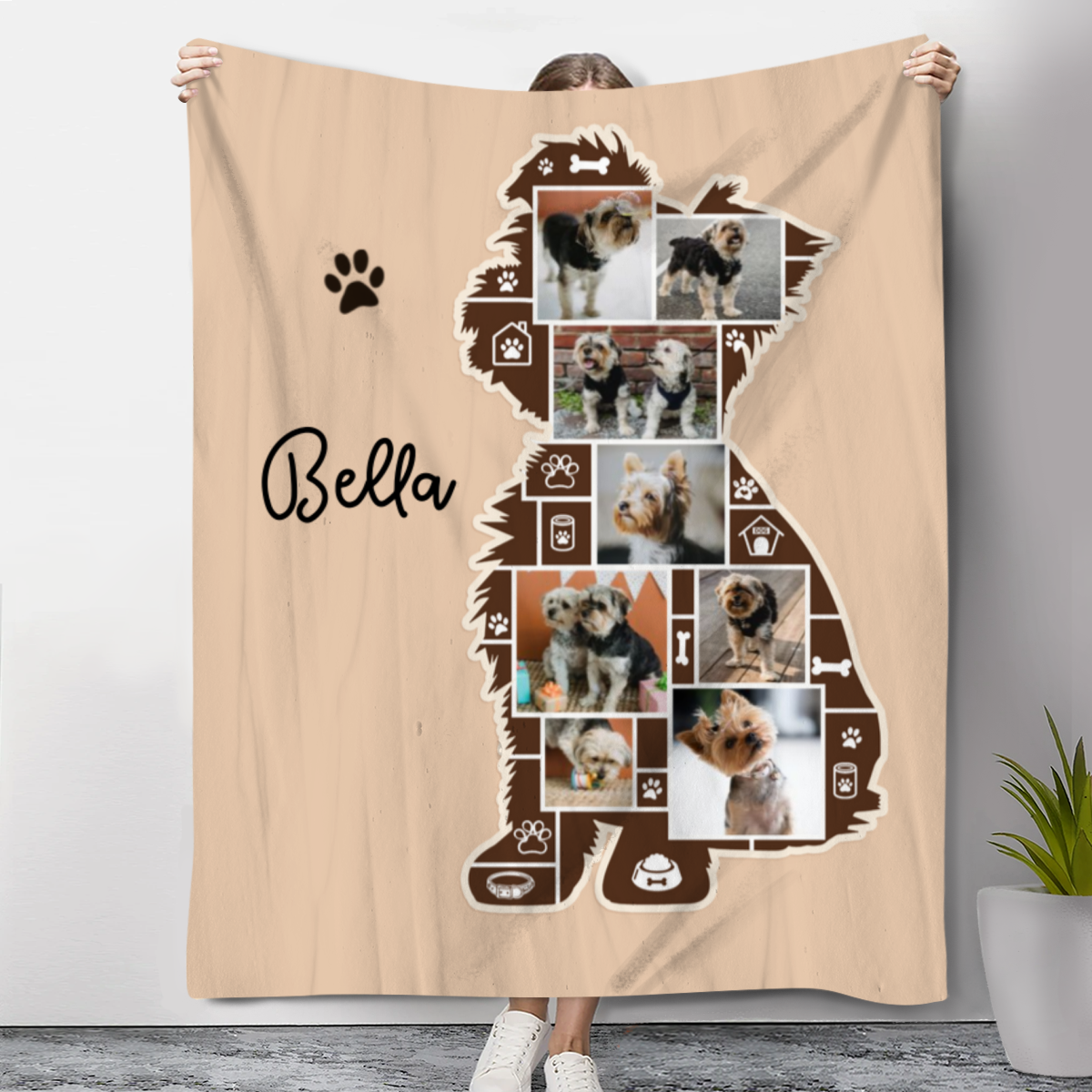 Personalized Yorkie Dog Photo Collage Blanket, Gifts For Yorkshire ...