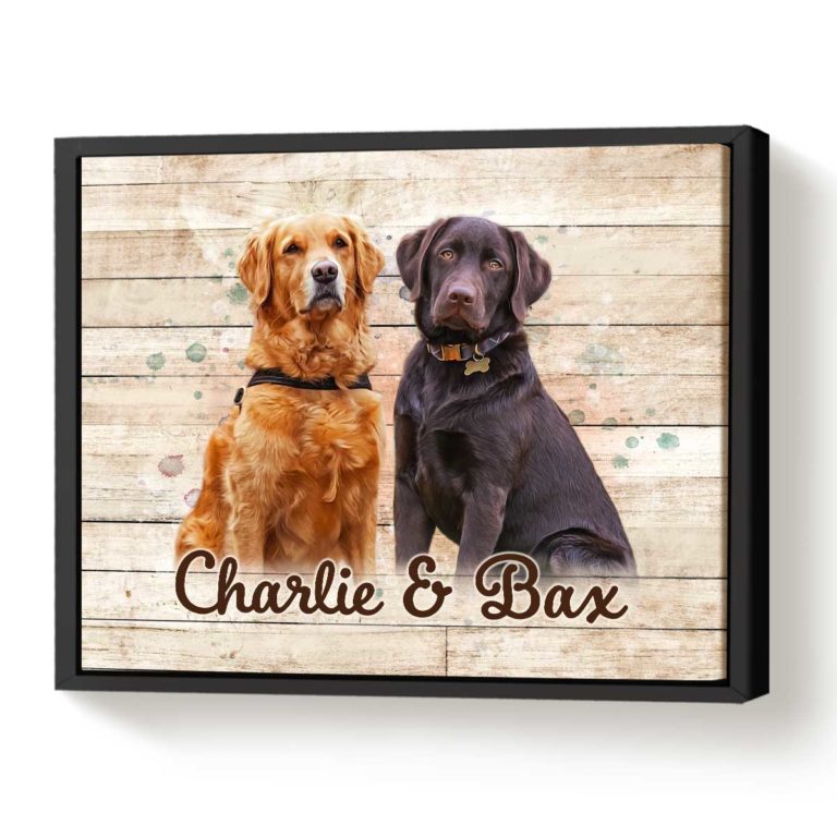 Custom Two Dog Paintings On Canvas, Multiple Pet Portrait, 2 Pets ...