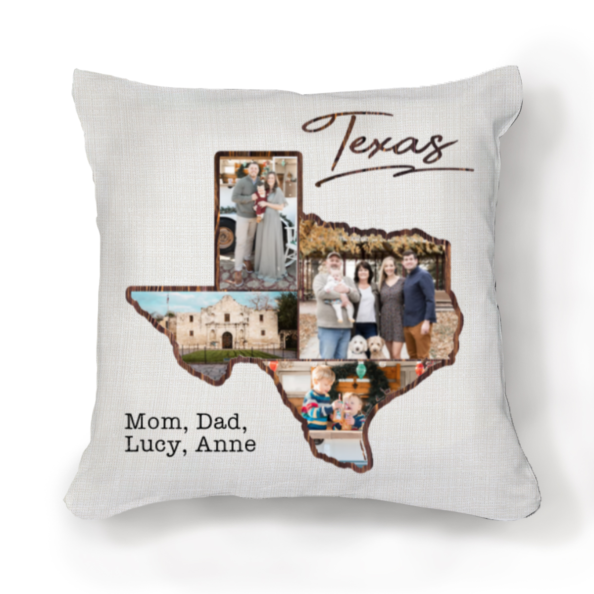 Texas State Photo Collage Pillow, Texas Gift For Home Decor ...