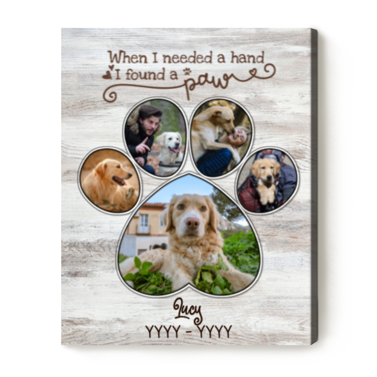 Custom Paw Print Photo Collage Canvas Pet Picture Gifts Dog Sympathy Gift Custom Paw Print Photo Collage Canvas Pet Picture Gifts Dog Sympathy Gift