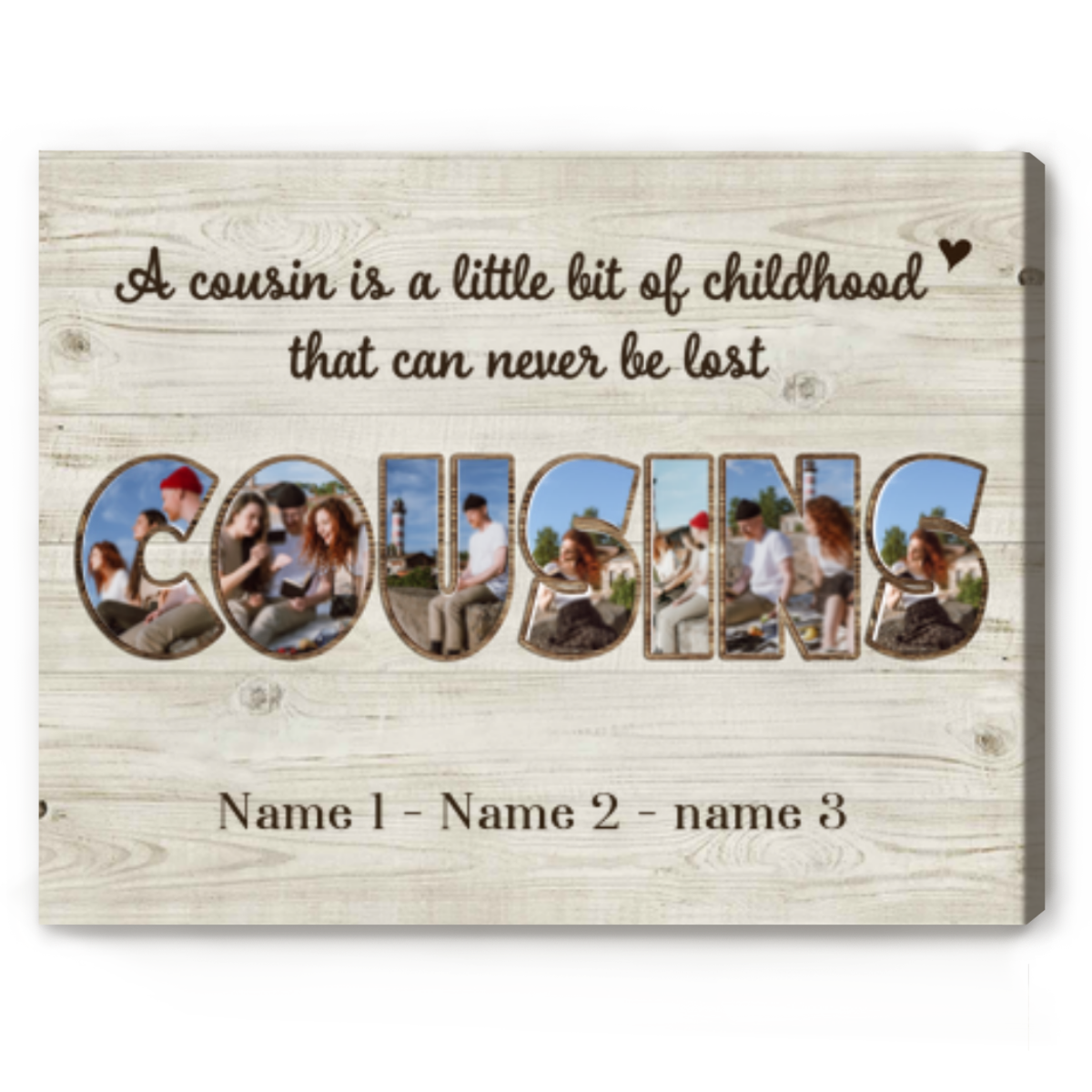 Cousins Photo Collage Print, Personalized Cousin Gifts, Cousin Birthday ...