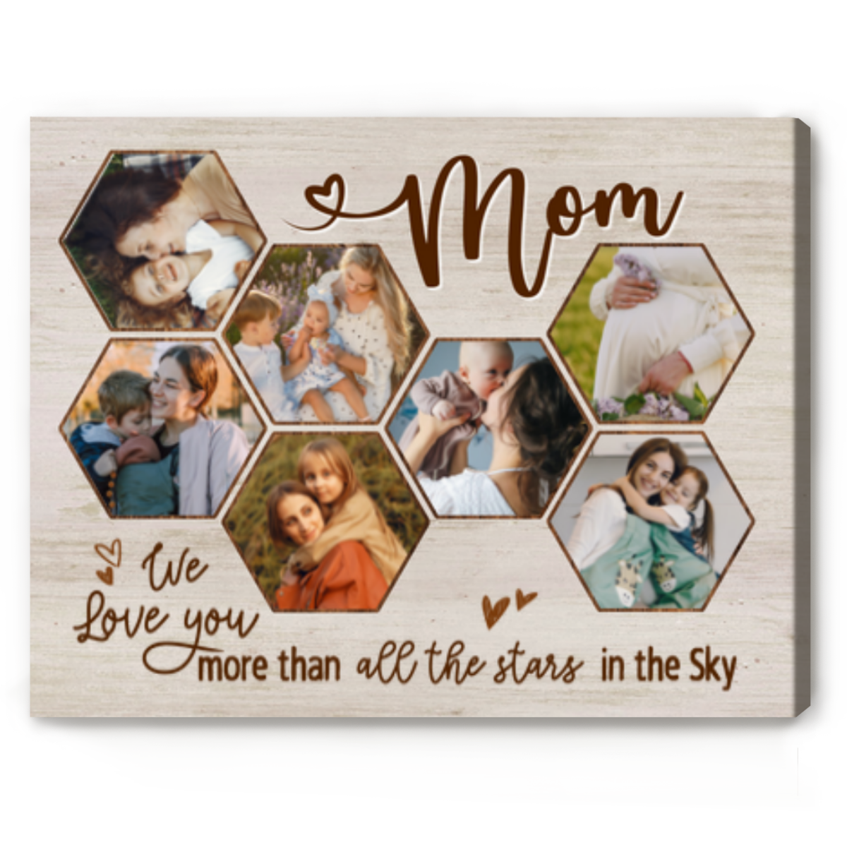 Mom Hive Picture Collage, Mothers Day Art Print, Mom We Love You More ...