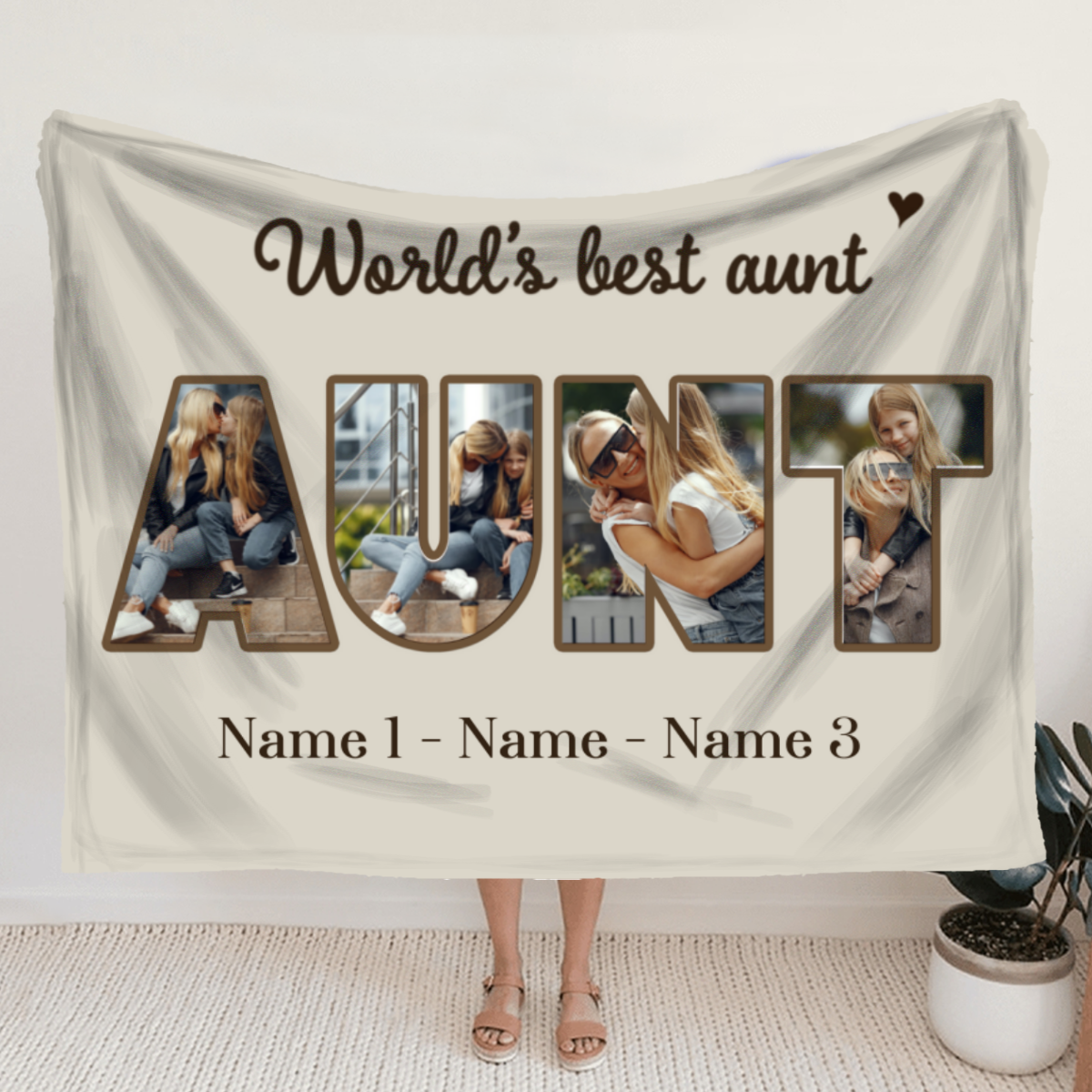 World’s Best Aunt Picture Collage Blanket, Christmas Gift For Aunt ...