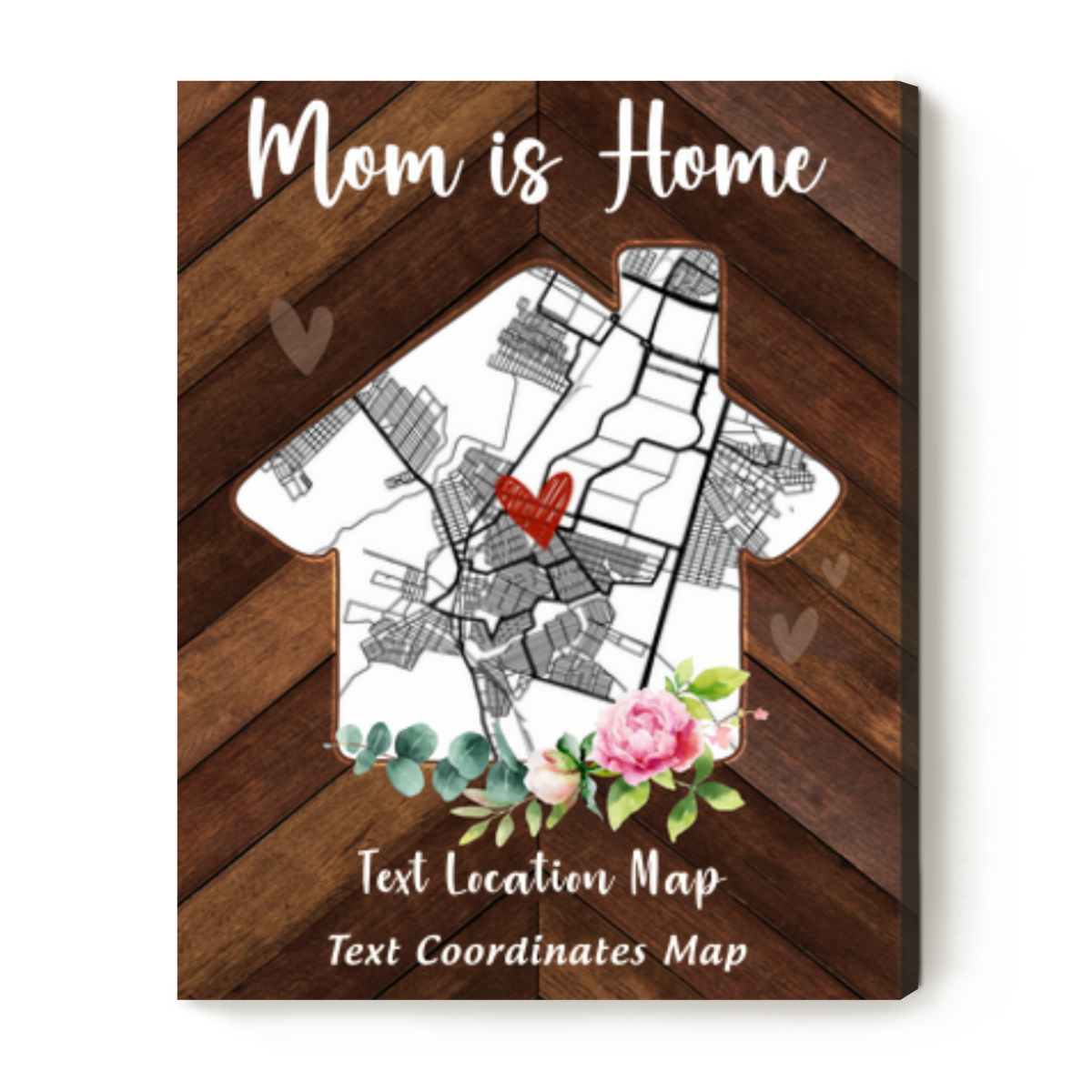 Mom Is Home Map Print, Mother's Day Gift From Children, Custom House ...