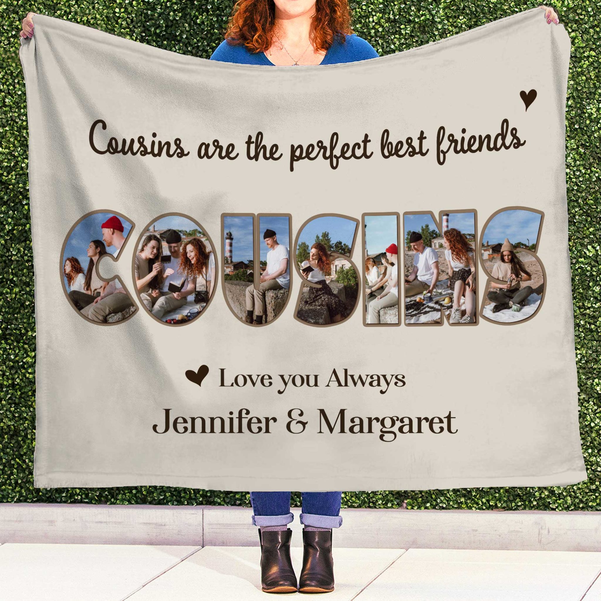 Personalized Cousin Photo Blanket, Birthday Gifts For Cousin, Cousin ...