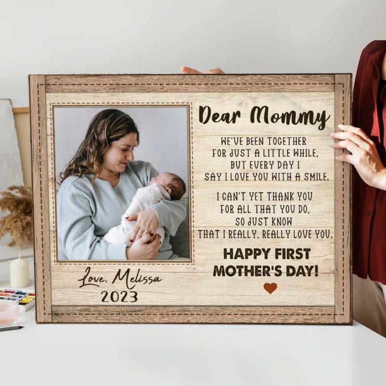 Happy First Mothers Day Picture Canvas, Personalized First Mother's Day ...