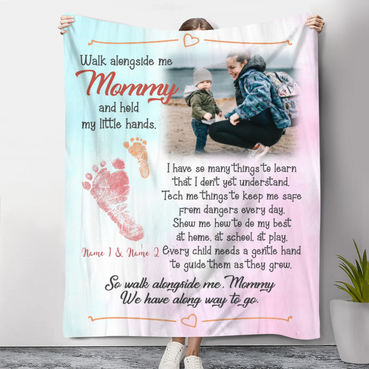 Walk Alongside Me Mommy Photo Blanket, Mothers Day Gift From Toddler ...