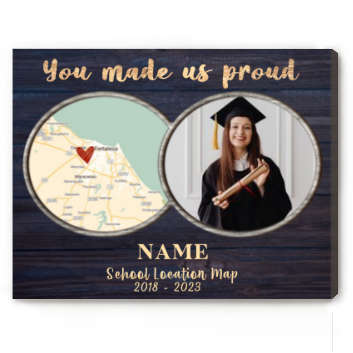 Custom Graduation Gift Map Print With Picture, Graduation Gift For ...