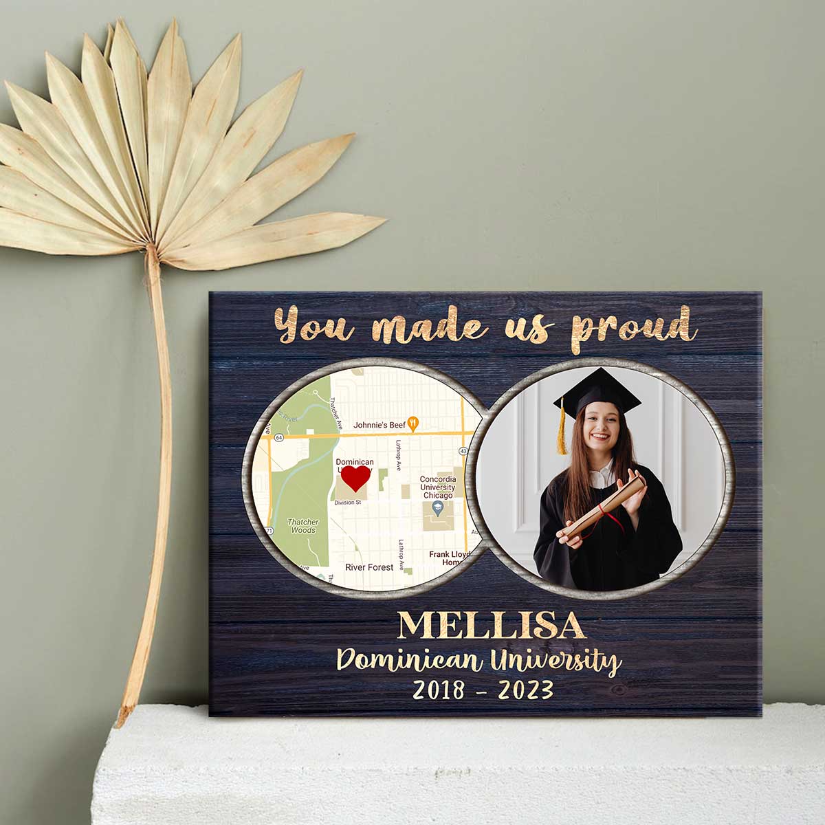 Custom Graduation Gift Map Print With Picture, Graduation Gift For ...
