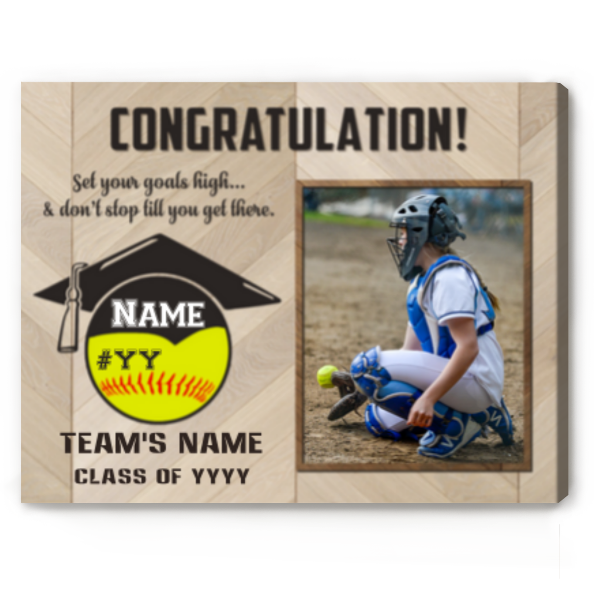 Personalized Softball Graduation Photo Print, Graduation Gift For ...