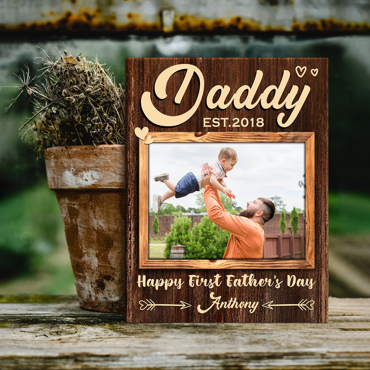 Happy First Father's Day Custom Photo Canvas, 1st Fathers Day Gift From ...