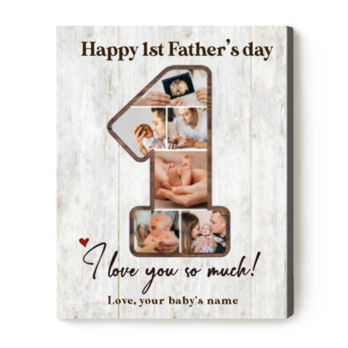 Happy 1st Father's Day Photo Collage Canvas, First Time Fathers Day ...