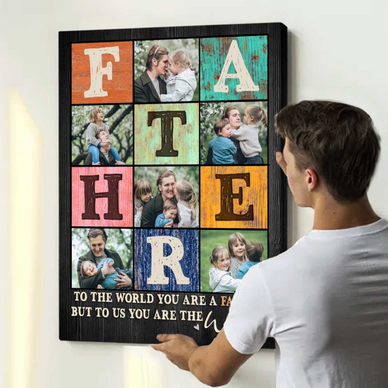 Father Custom Photo Canvas, Father's Day Photo Gifts, Custom Gift For ...