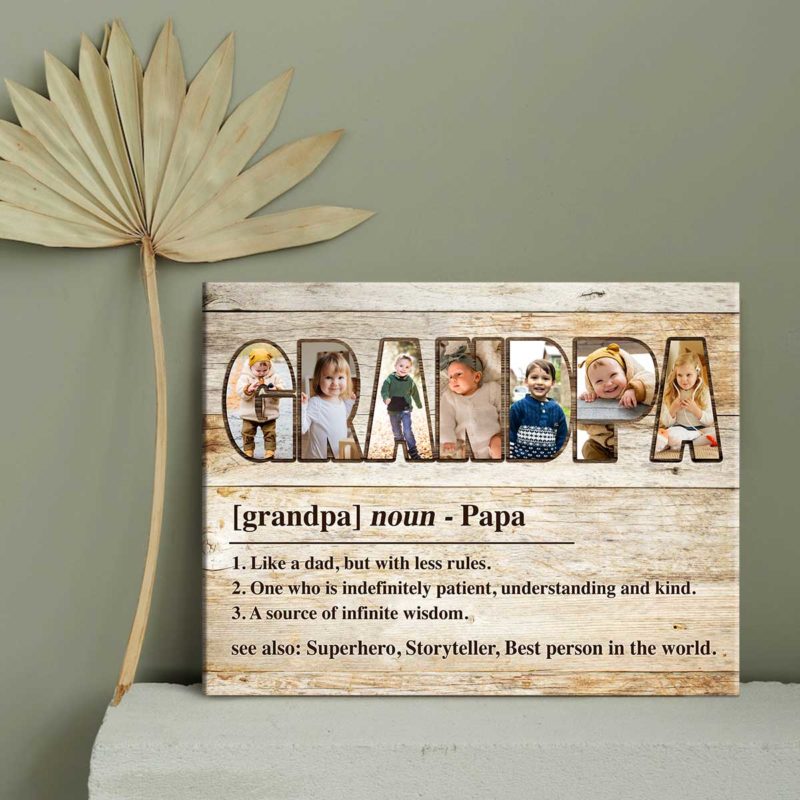 Personalized Grandpa Definition Canvas Print, Grandpa Gifts For ...