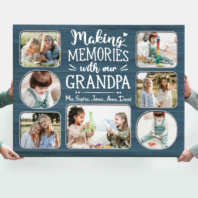 Personalized Grandpa Collage Gifts, Christmas Gift From Grandkids ...