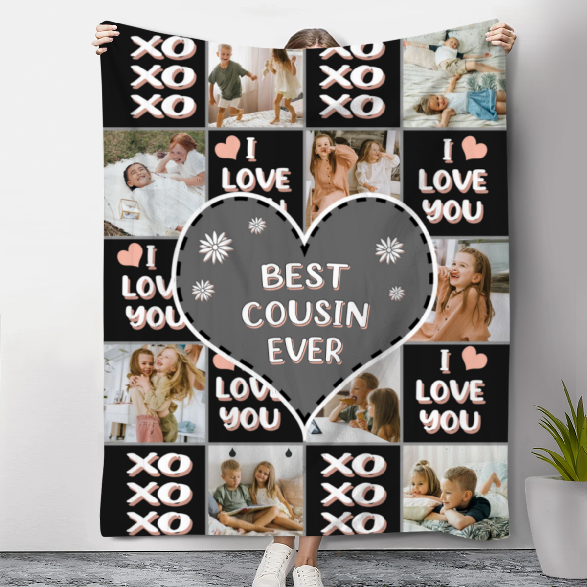 Best Cousin Ever Collage Blanket, Personalized Cousin Gifts, Custom ...