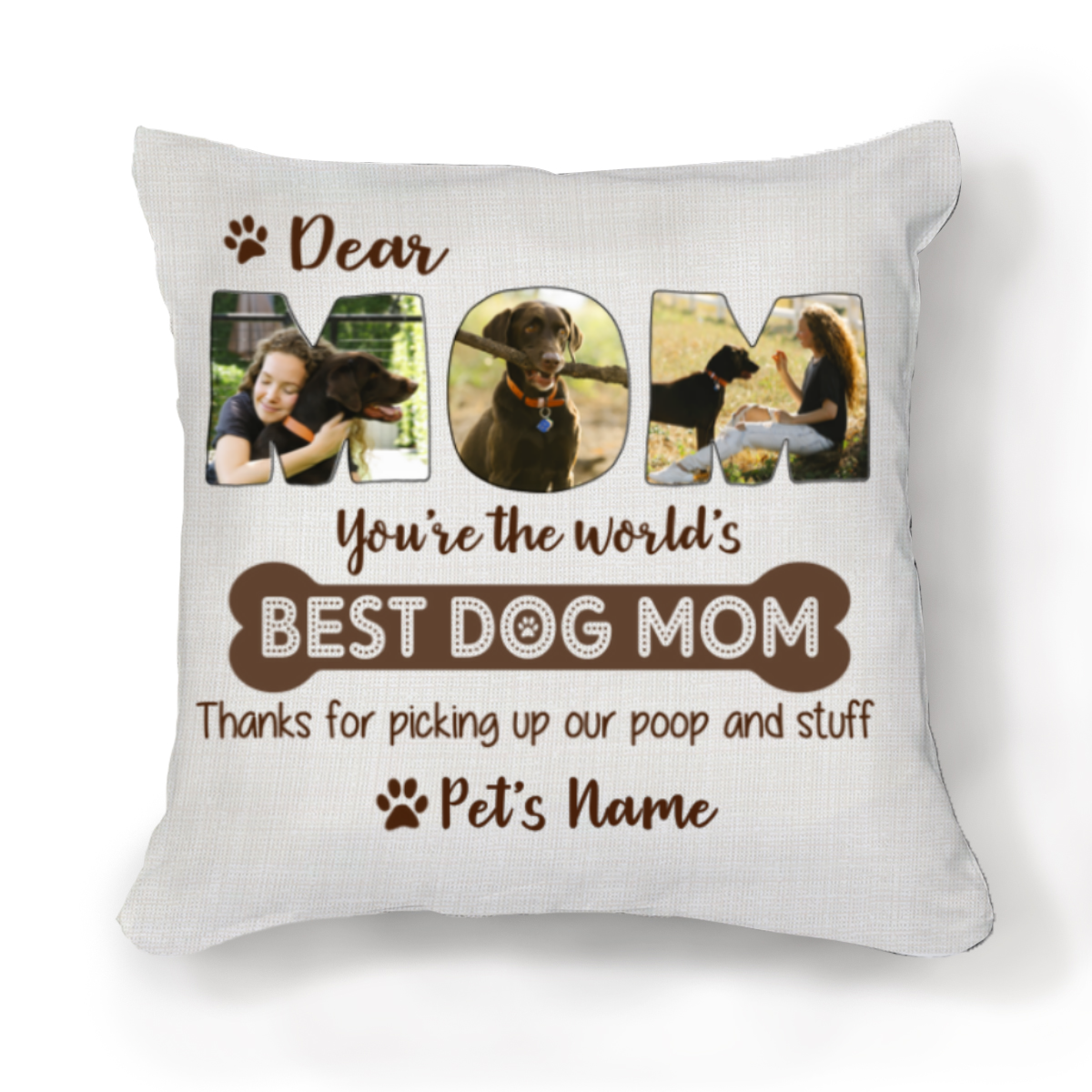 Best Dog Mom Photo Pillow, Personalized Dog Mom Gifts, Gifts For Dog ...