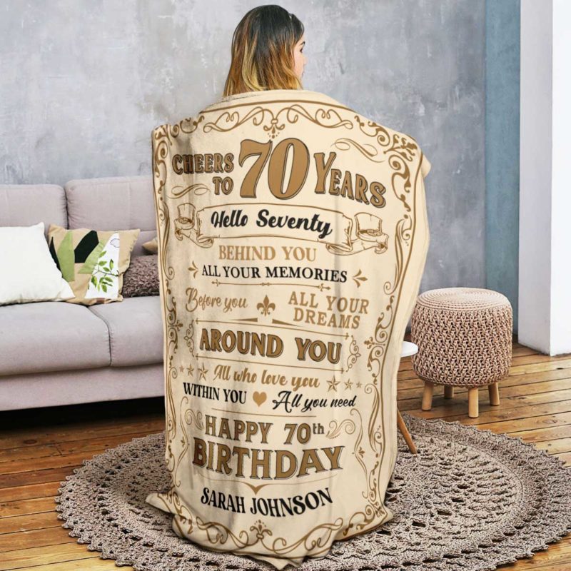 Happy 70th Birthday Custom Blanket For Women, 70 Year Old Birthday ...