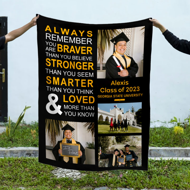 Always Remember You Are Braver Photo Blanket Personalized, Graduation ...