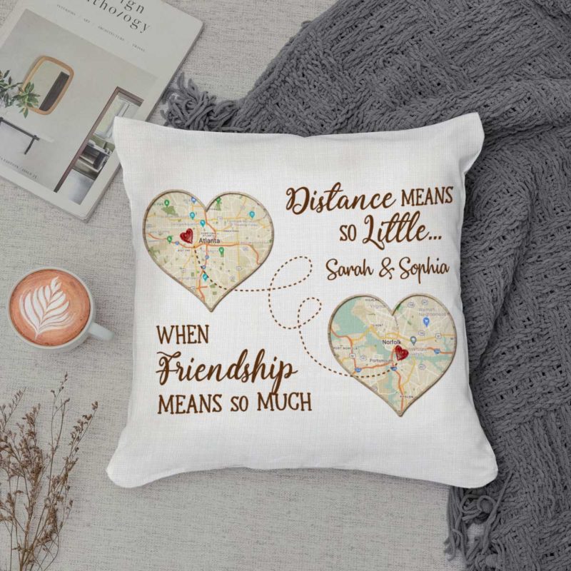 Long Distance Friendship Pillows Personalized, Best Friend Gifts ...