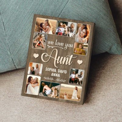 We Love You Aunt Photo Collage Canvas, Mother's Day Gift For Aunt ...