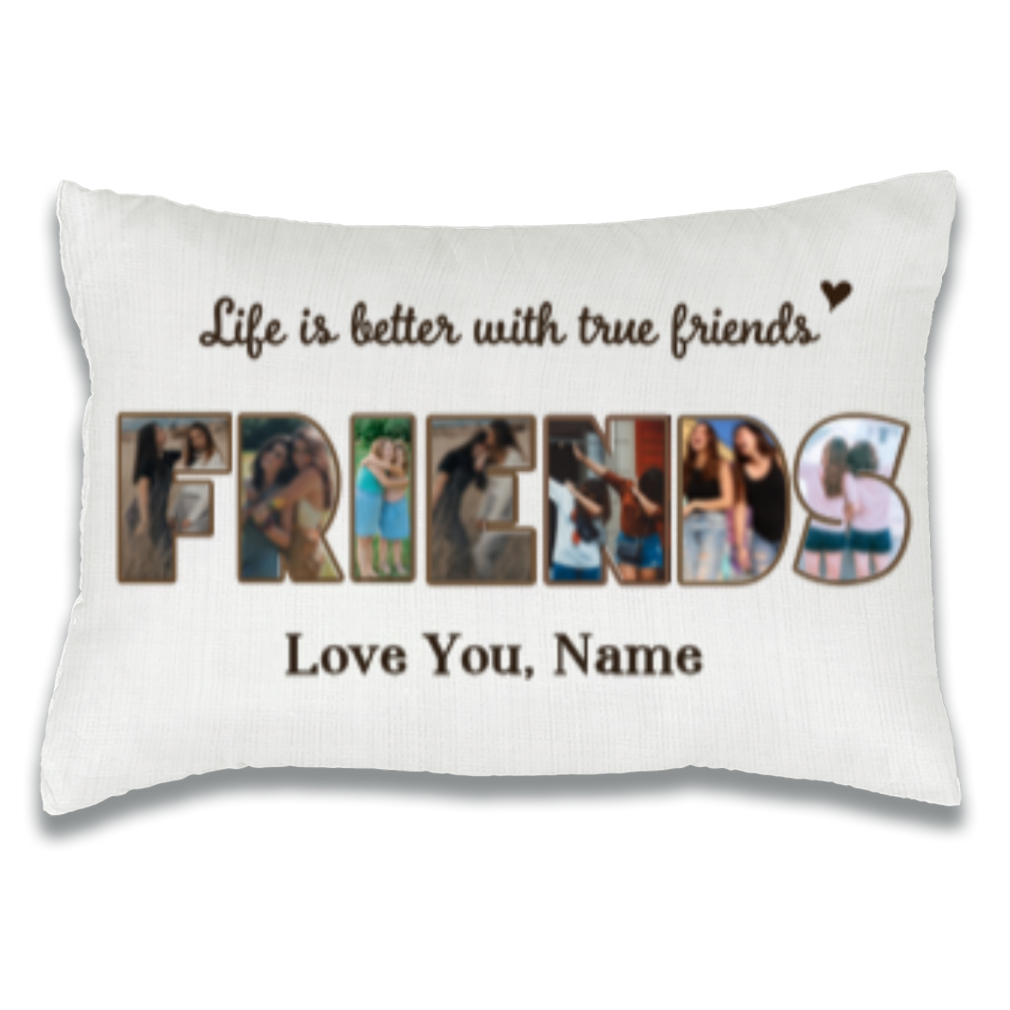 Friends Personalized Photo Collage Pillow, Gifts For Friends, Life Is ...