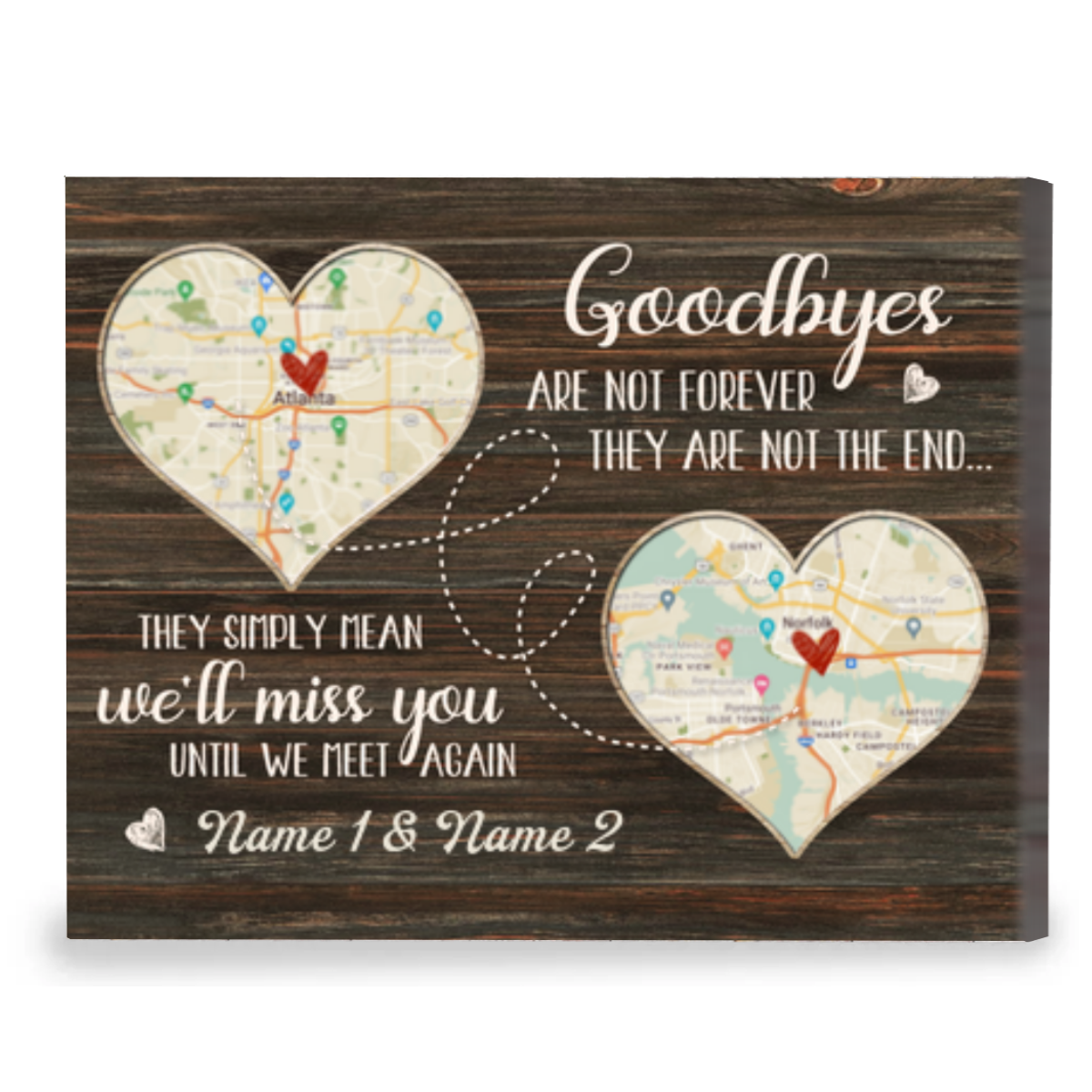 Going Away Gifts Custom Map Print Canvas, Coworker Leaving Gift ...
