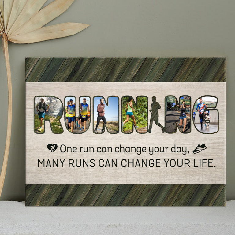 Running Photo Collage Canvas Personalized, Xmas Gift For Runner, Runner ...
