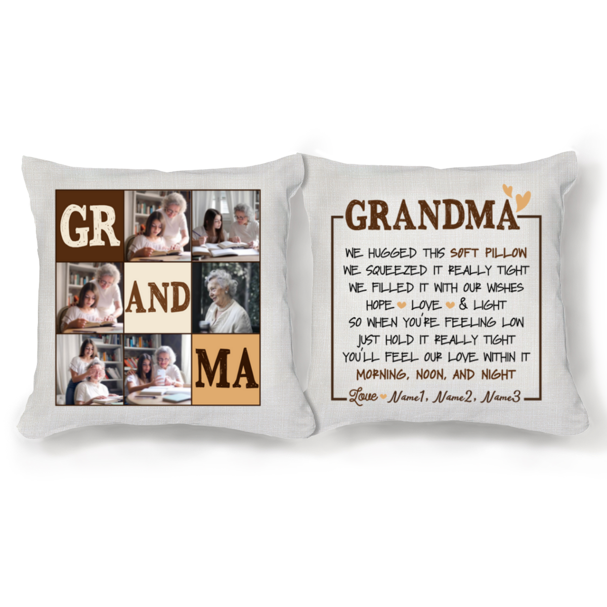 Personalized Grandma Photo Collage Pillow, Custom Photo Gifts For ...