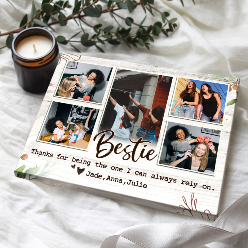 Personalized Bestie Photo Collage Canvas, Customized Gifts For Friends ...