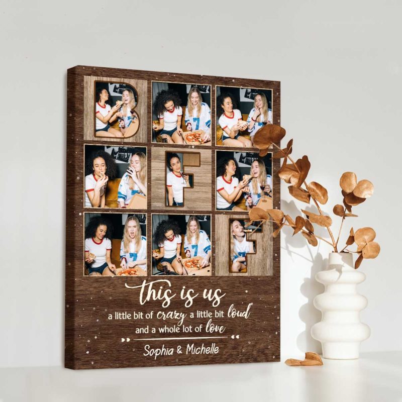 Personalized BFF Picture Collage Canvas, Customized Best Friend Picture ...