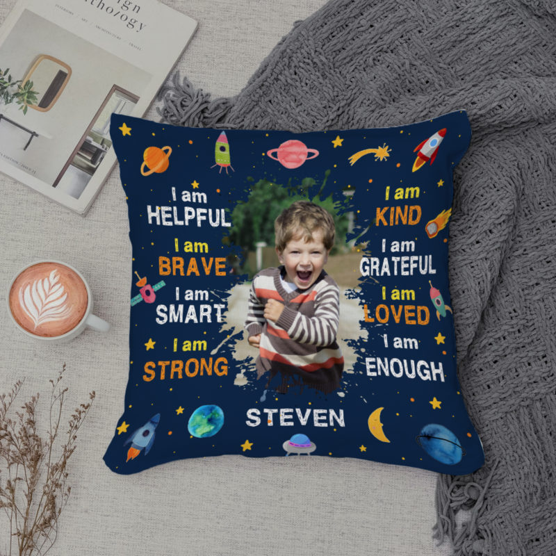 Personalized Gift For Grandson, I Am Kind Affirmation Photo Pillow ...