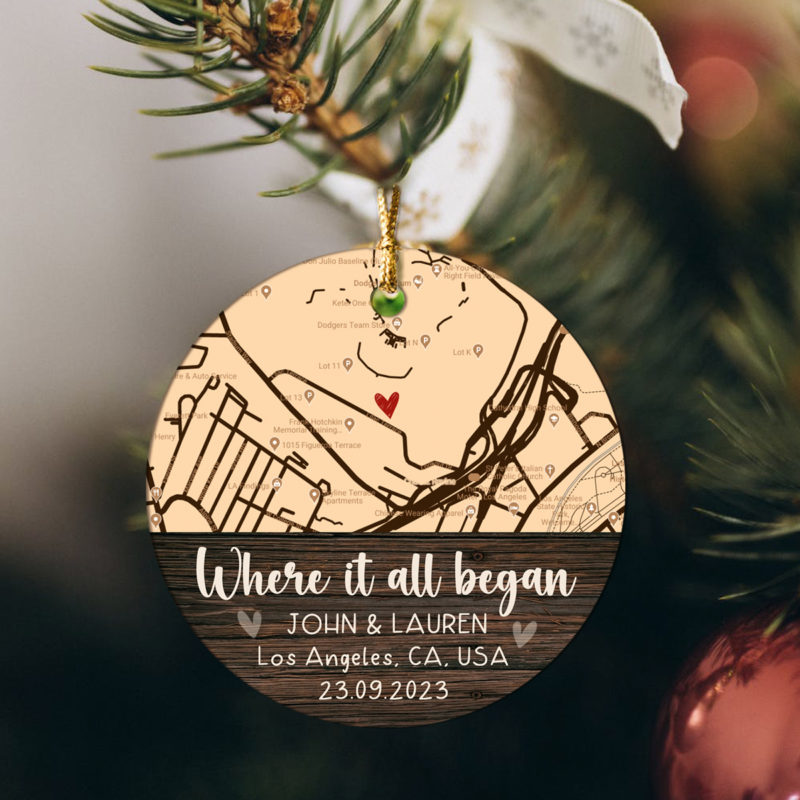 Where It All Began Personalized Map Ornament, Valentines Gifts For ...