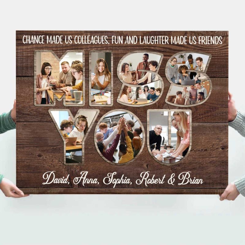 Personalized Miss You Photo Collage Canvas, Colleague Leaving Gift ...