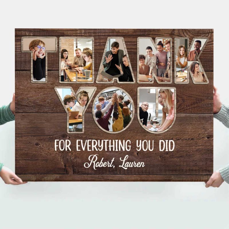 Personalized Thank You Photo Collage Canvas, Thank You Gifts For Boss ...