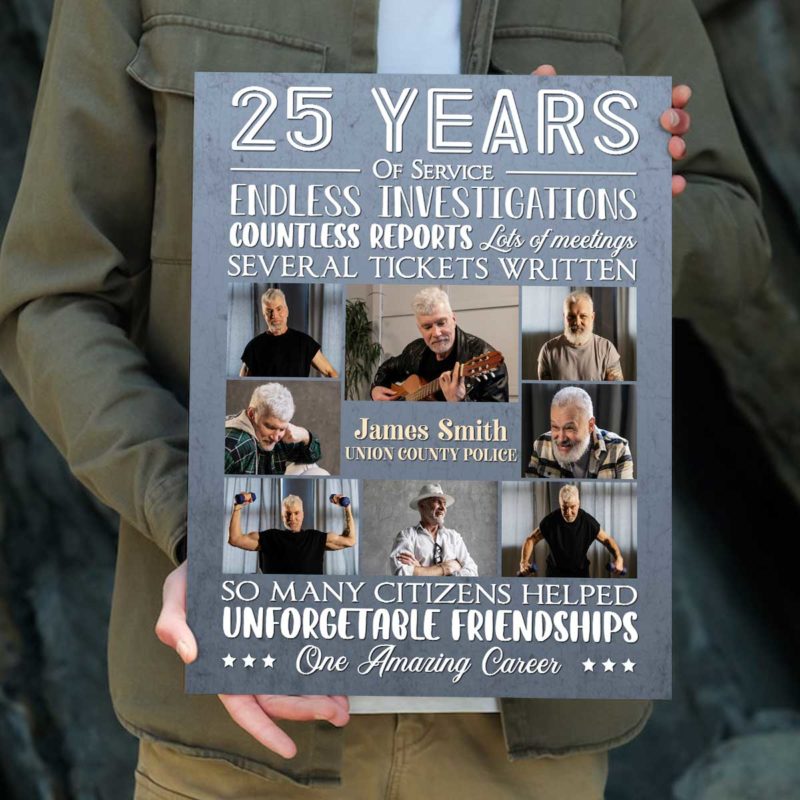 Personalized Police Retirement Gifts, Retirement Canvas For Police, Cop ...