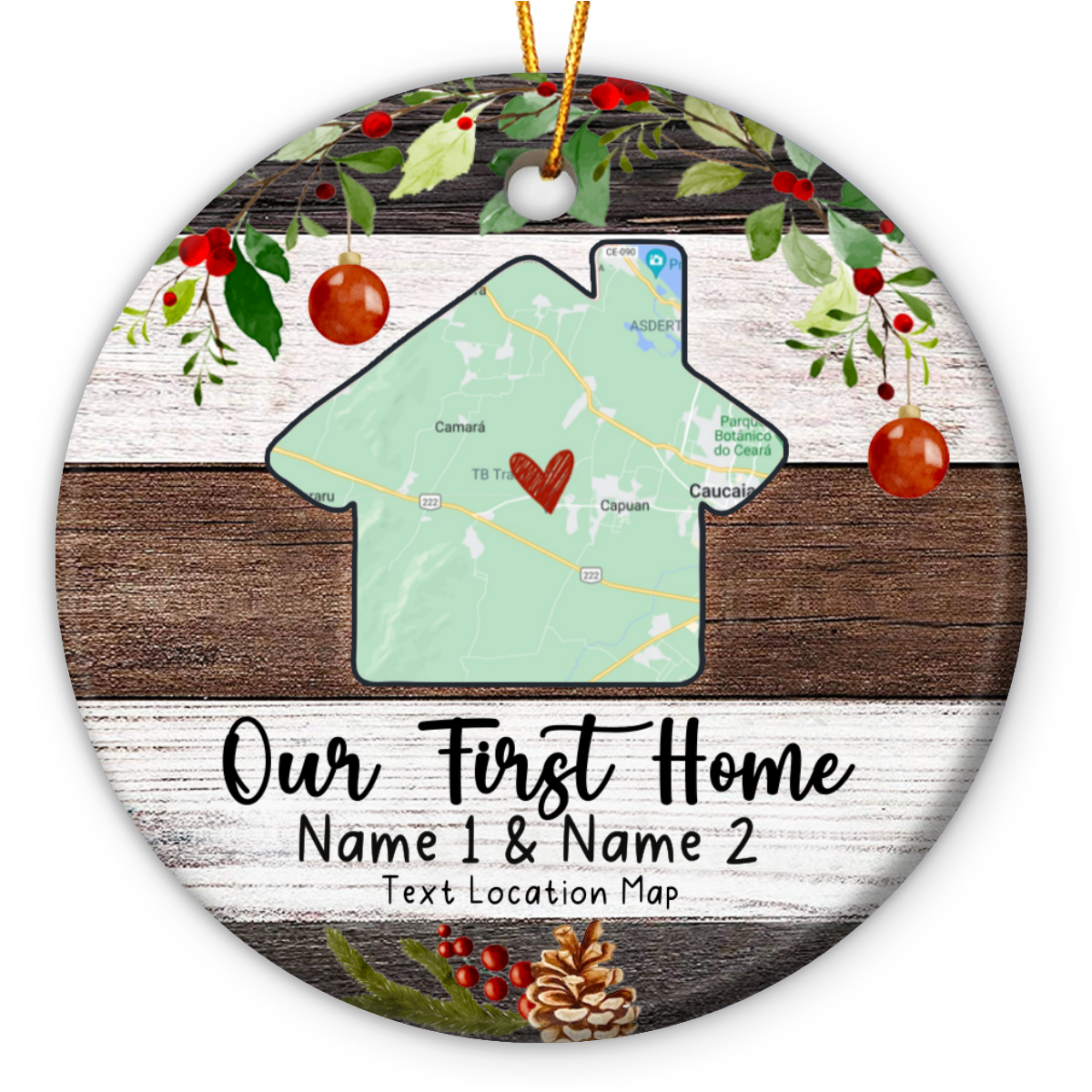 Personalized Our First Home Map Ornament, First Home Gift, House ...