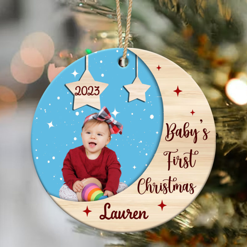 Personalized Baby 1st Christmas Ornament, Newborn Baby Christmas Gift ...