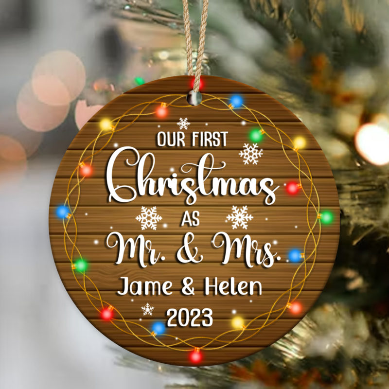 First Christmas As Mr And Mrs Personalized Ornament With Names, Gifts ...