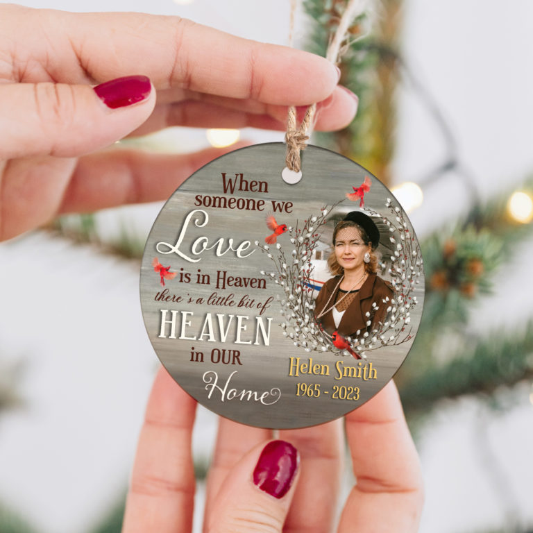 Personalized Heaven In Our Home Memorial Photo Ornaments, Remembrance Gifts For Loss, Memory ...